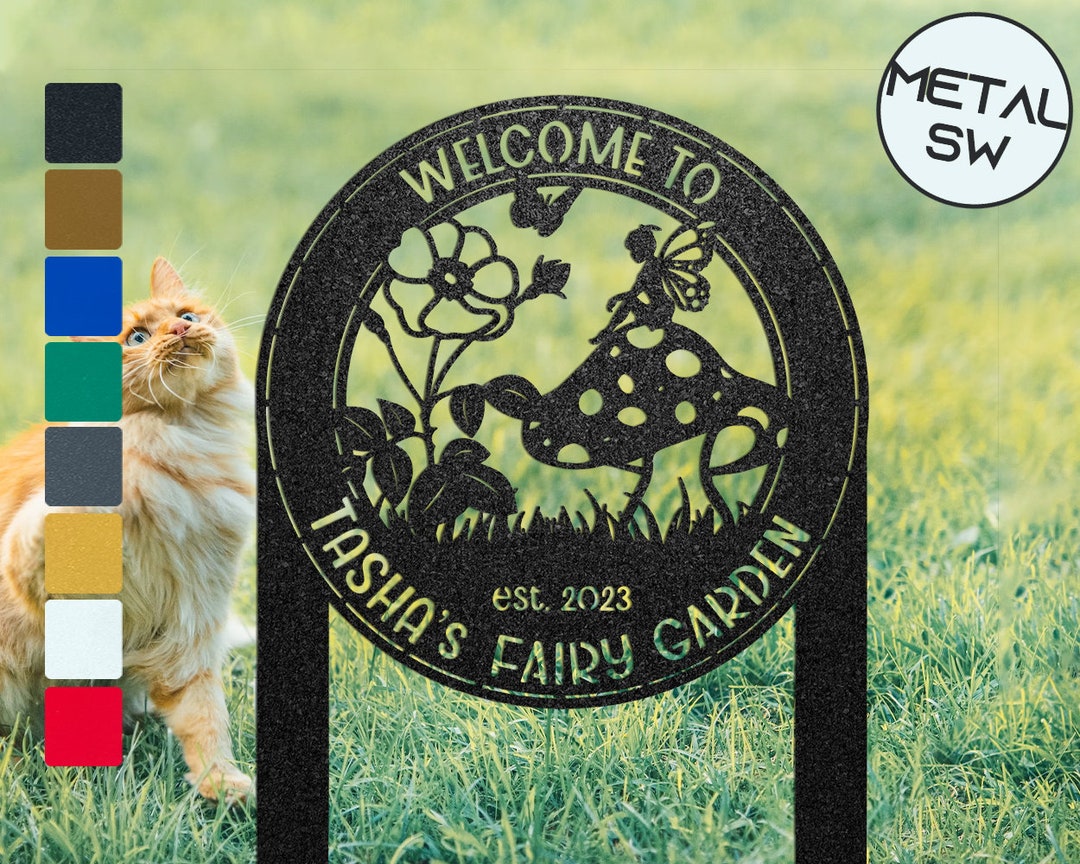 Personalized Garden Decor Metal Sign With Stakes Flower Garden Sign ...