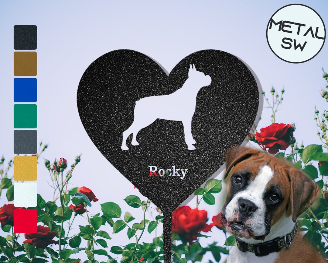 Metal Boxer Dog Memorial Sign Stakes, Boxer Gift Personalized, Boxer ...