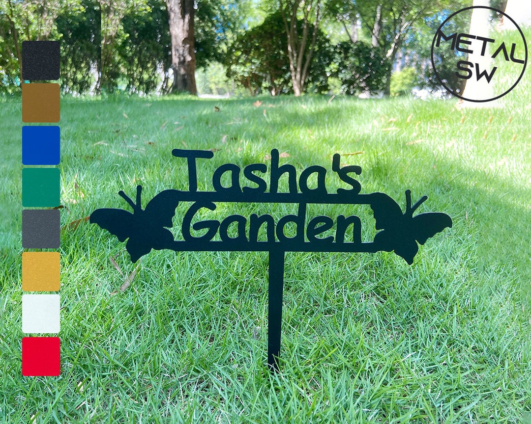 Metal Personalized Garden Sign, Custom Garden Gate Sign, Gardener ...