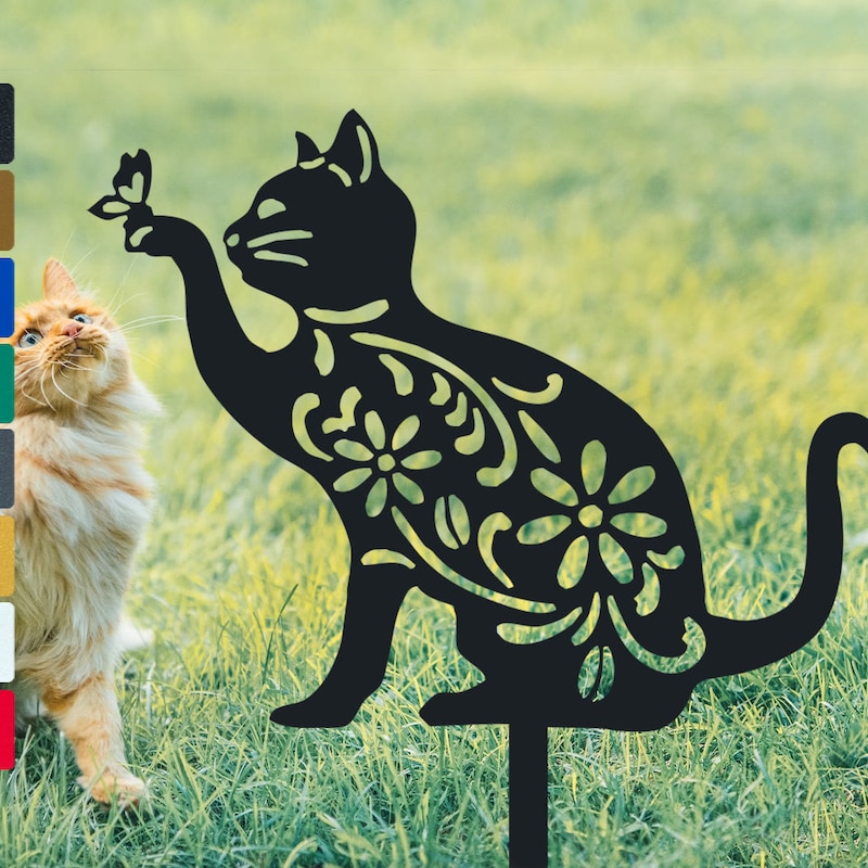 Outdoor Garden Cat Decor - Etsy