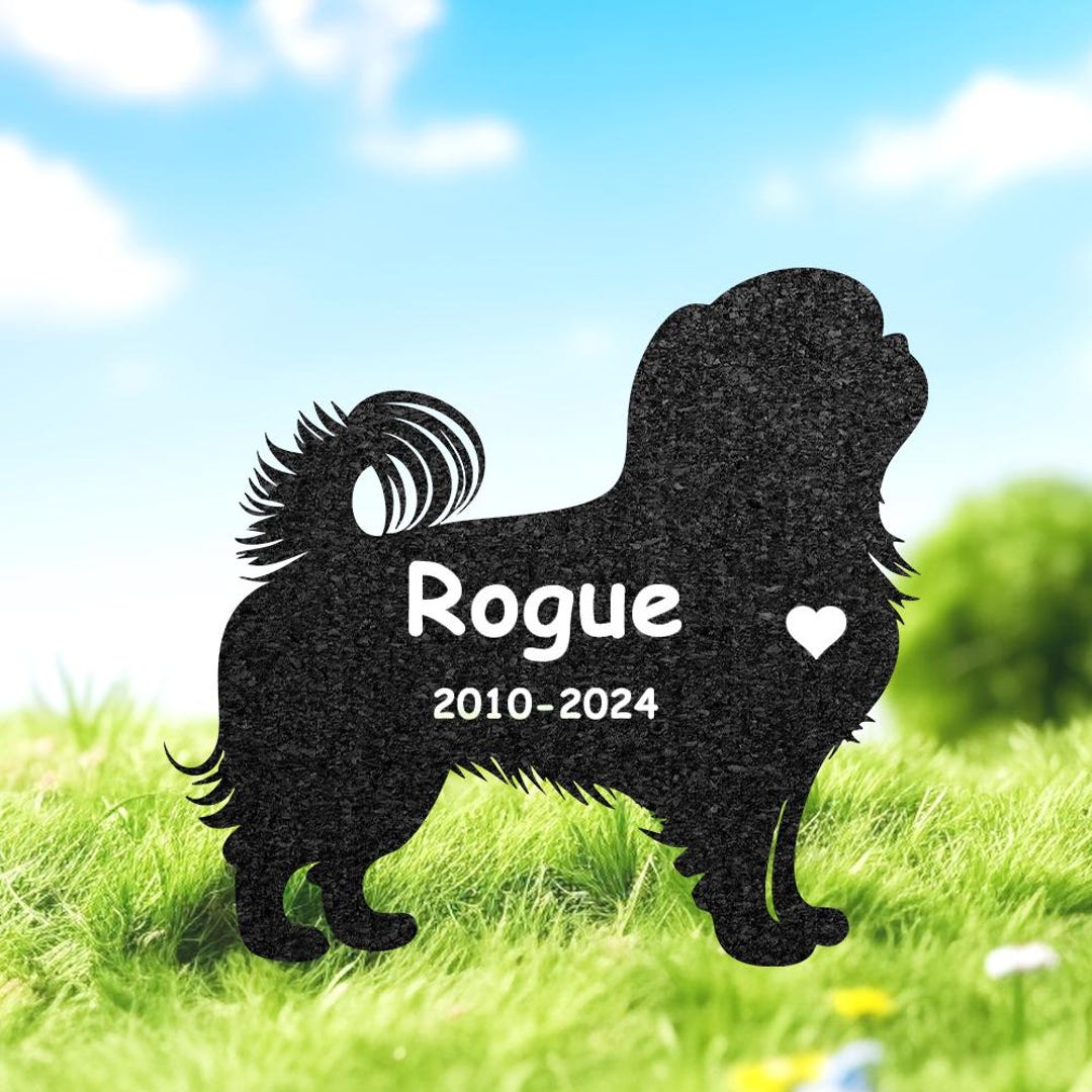 Custom Pekingese Dog Memorial Sculpture, Pekingese Silhouette Lawn ...