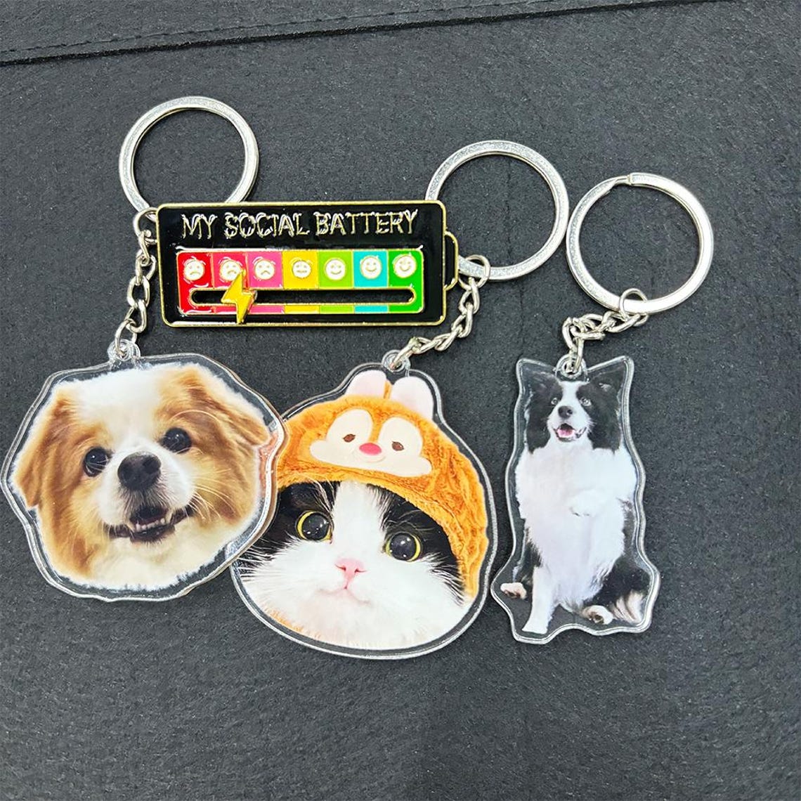 Custom Cat Keychain/keyring, Cat Portrait Keychain, Cat Loss Gift, Cat ...