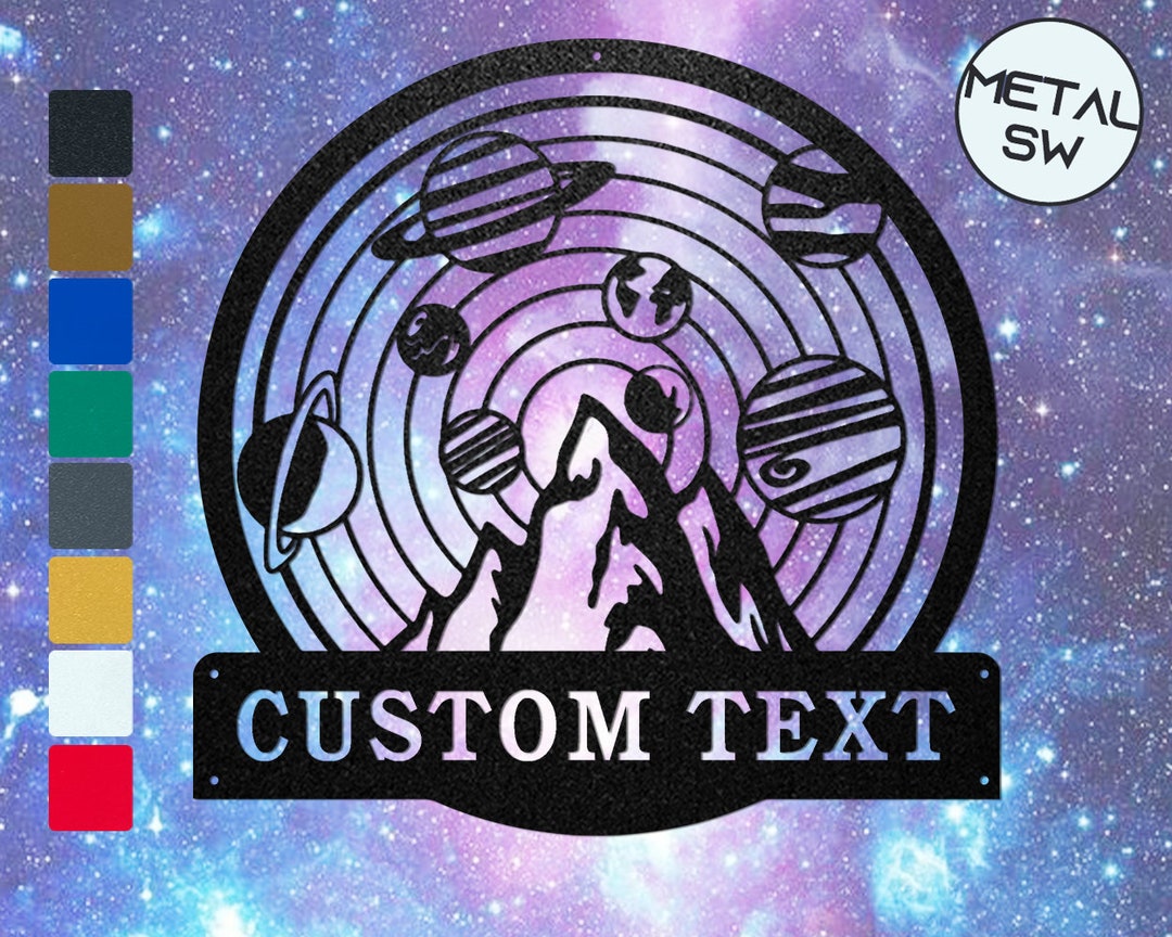 Metal Solar System Sign Gift for Astronomy Enthusiast Universe Planets ...