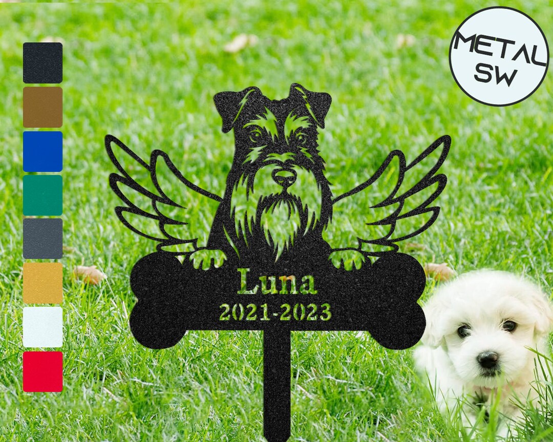 Custom Metal Mini Schnauzer Sign Stakes, Schnauzer Pass Away Gift ...