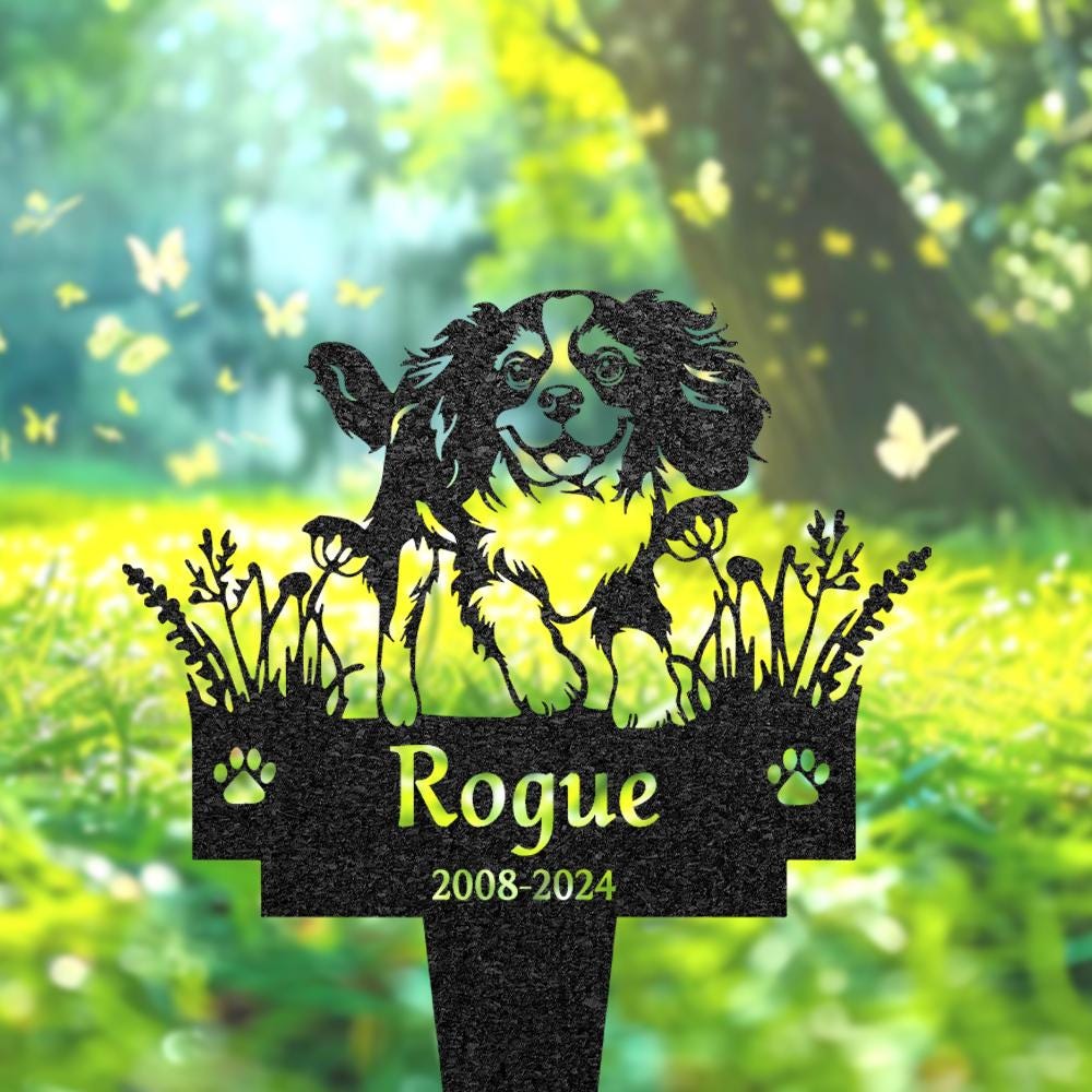 Custom Cavalier King Charles Spaniel Memorial Burial Stake, Metal Dog ...