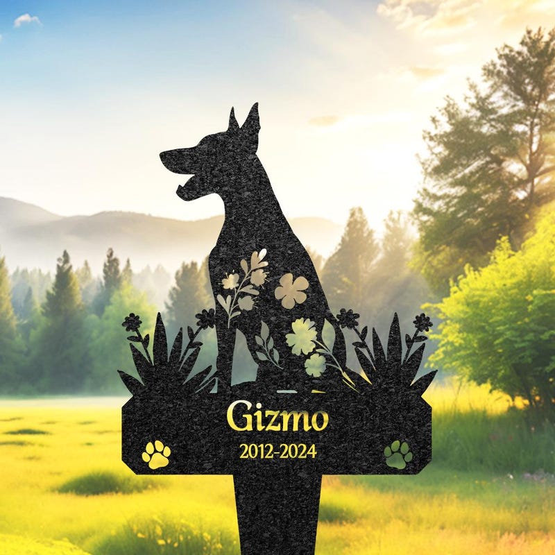 Dog Grave Marker Doberman - Etsy
