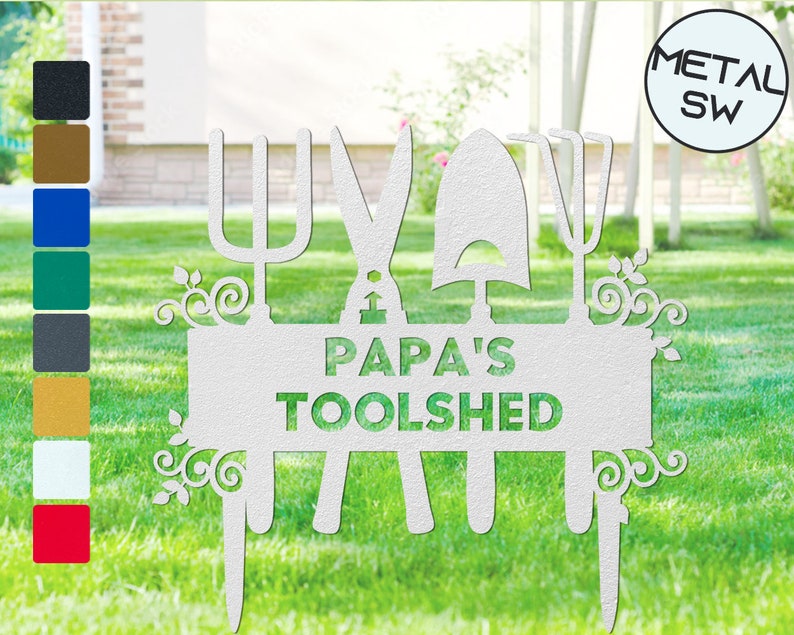 Personalized She Shed Sign, Potting Shed Sign Hanging Metal Garden Sign ...