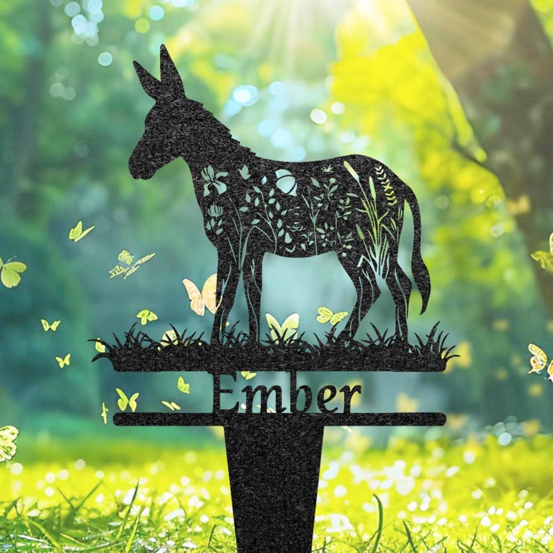 Custom Donkey Memorial Grave Marker, Pet Plaque Burial Stake ...