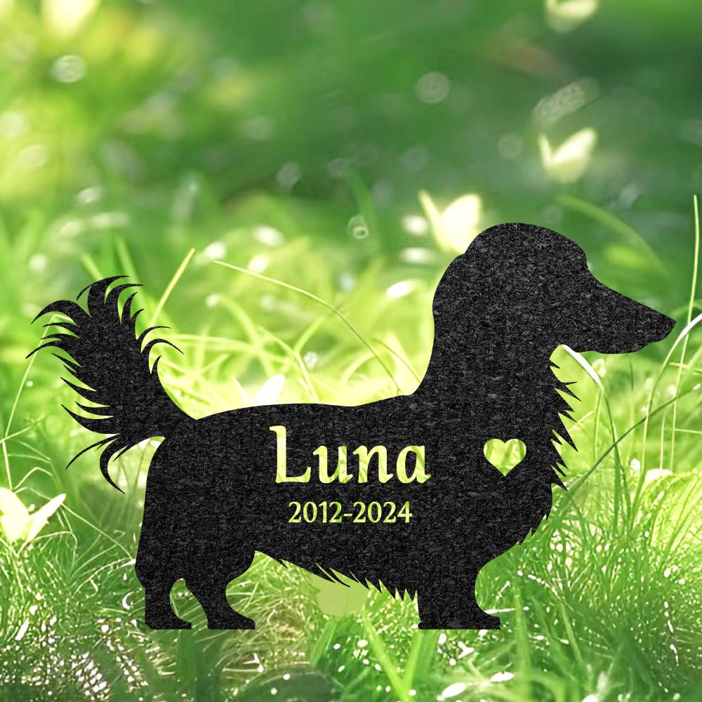 Custom Long Haired Dachshund Memorial Sculpture, Dachshund Silhouette ...
