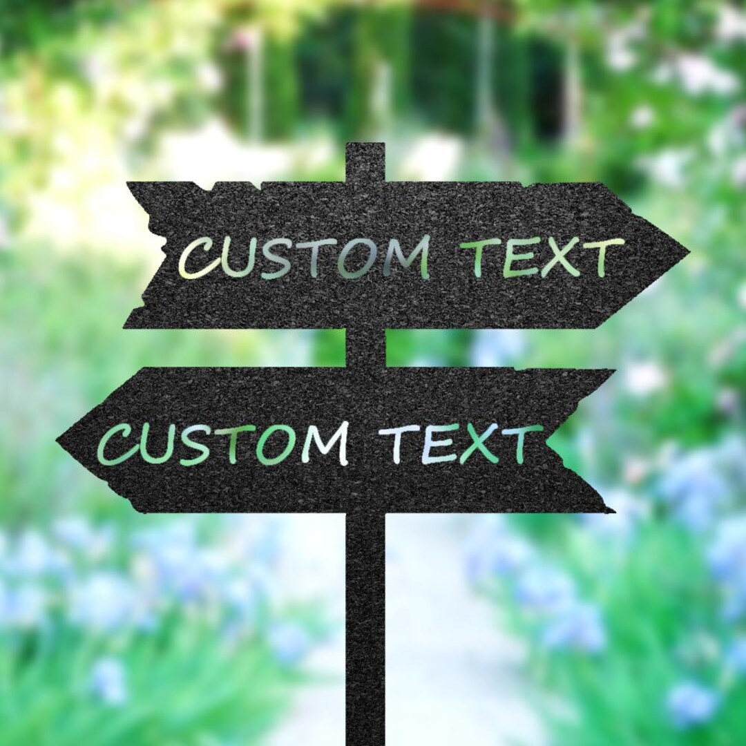 Custom Address Sign, Personalized Destination Arrow Stake, Metal Road ...