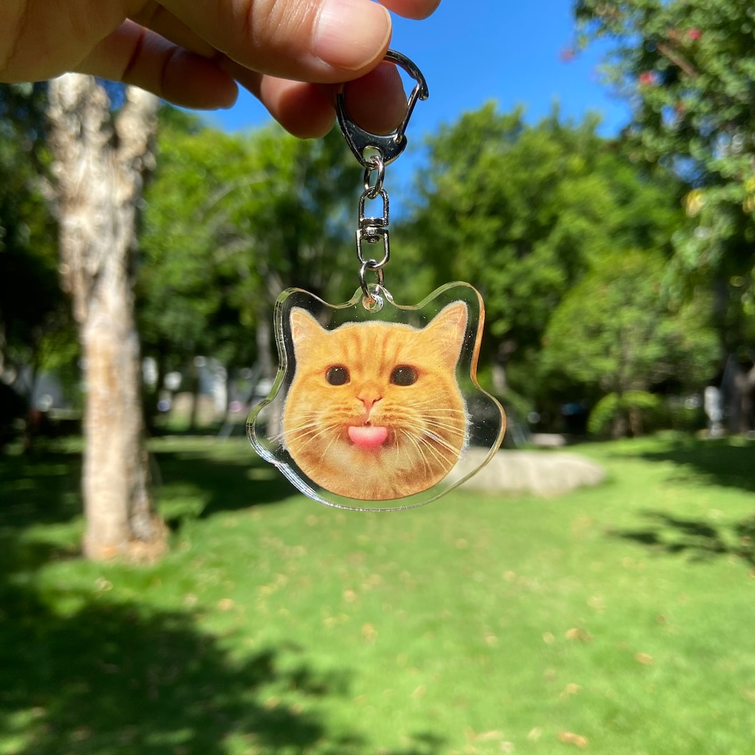 Custom Cat Keychain/keyring, Cat Portrait Keychain, Cat Loss Gift, Cat ...