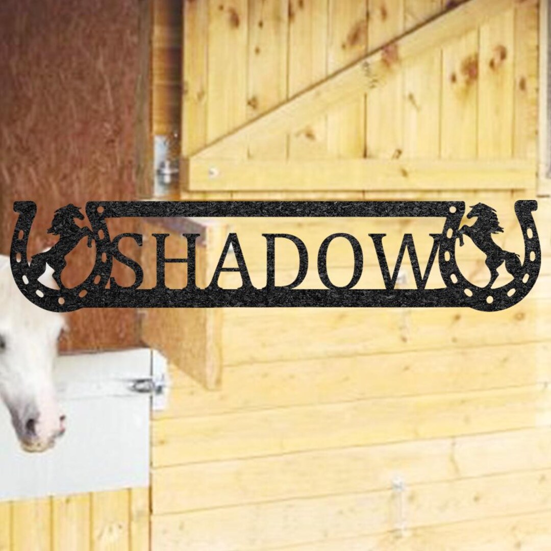 Custom Horse Metal Wall Art, Personalized Horseshoe Sign, Horse Barn ...