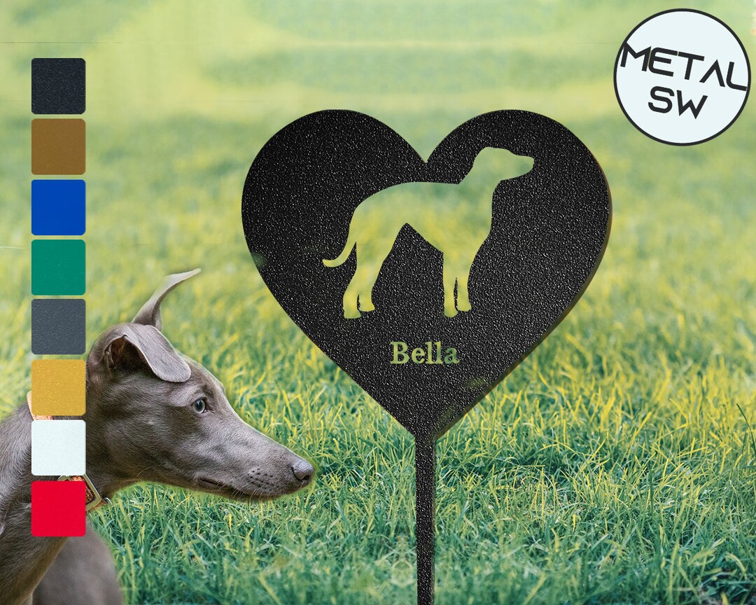 Personalized Dog Memorial Plaque Whippet Garden Stake Custom Grave ...