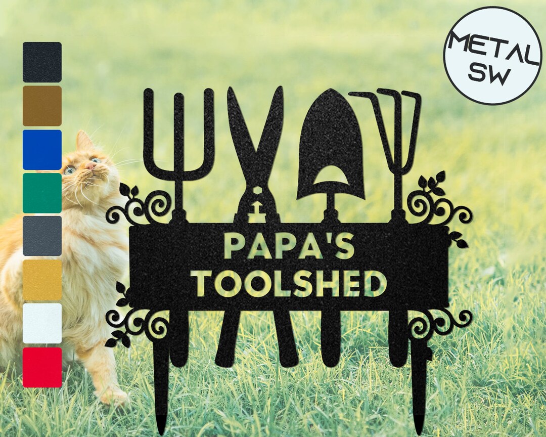 Personalized She Shed Sign, Potting Shed Sign Hanging Metal Garden Sign ...