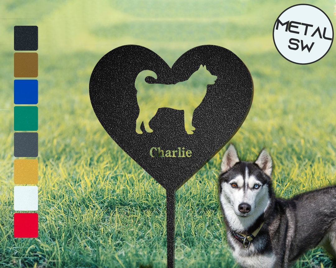 Personalized Husky Memorial Plaque Husky Garden Stake Custom Grave ...