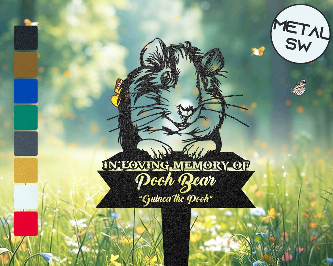 Hamster Memorial Gravesite Marker,personalized Metal Guinea Pig Garden ...