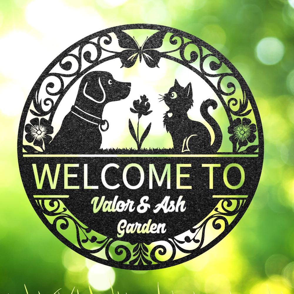 Personalized Dog and Cat Metal Sign, Custom Pet Name Sign, Welcome Sign ...