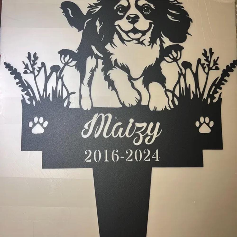 Custom Cavalier King Charles Spaniel Memorial Burial Stake, Metal Dog ...