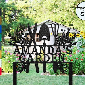 Garden Tools Sign Custom Garden Sign Personalized Garden Name Sign ...