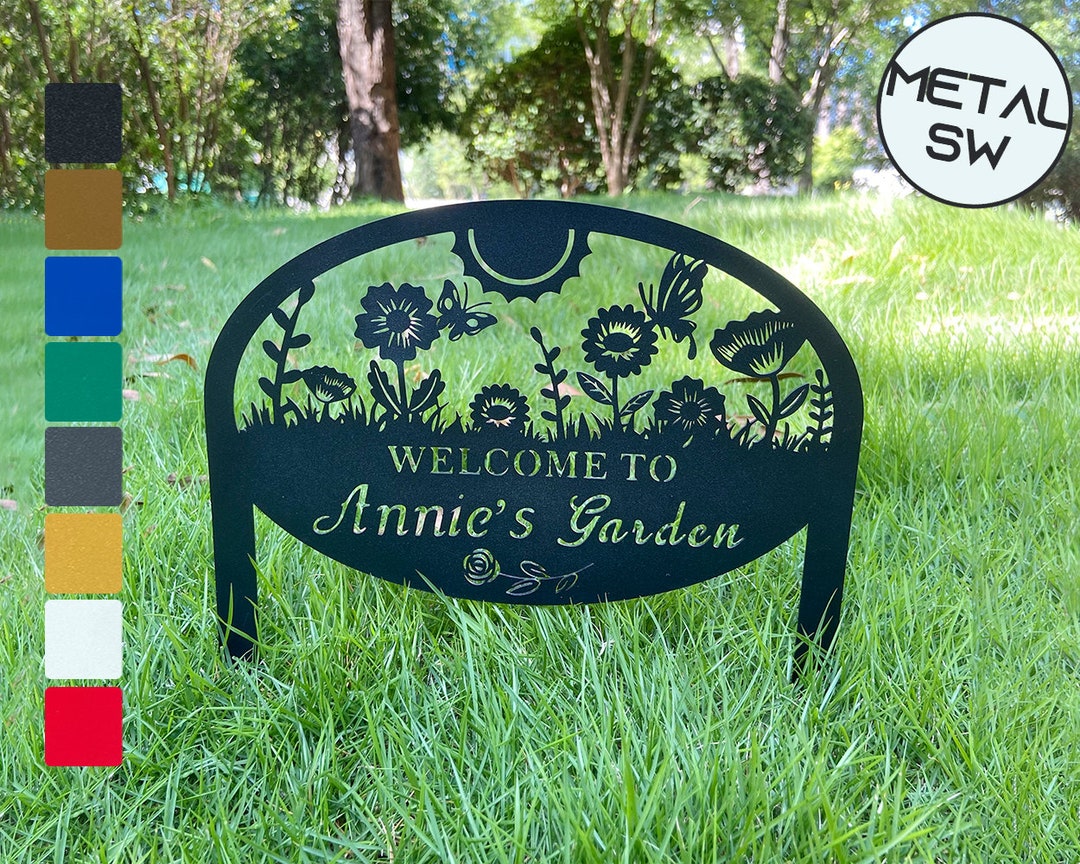 Custom Garden Sign Personalized Garden Name Sign Metal Garden Sign for ...