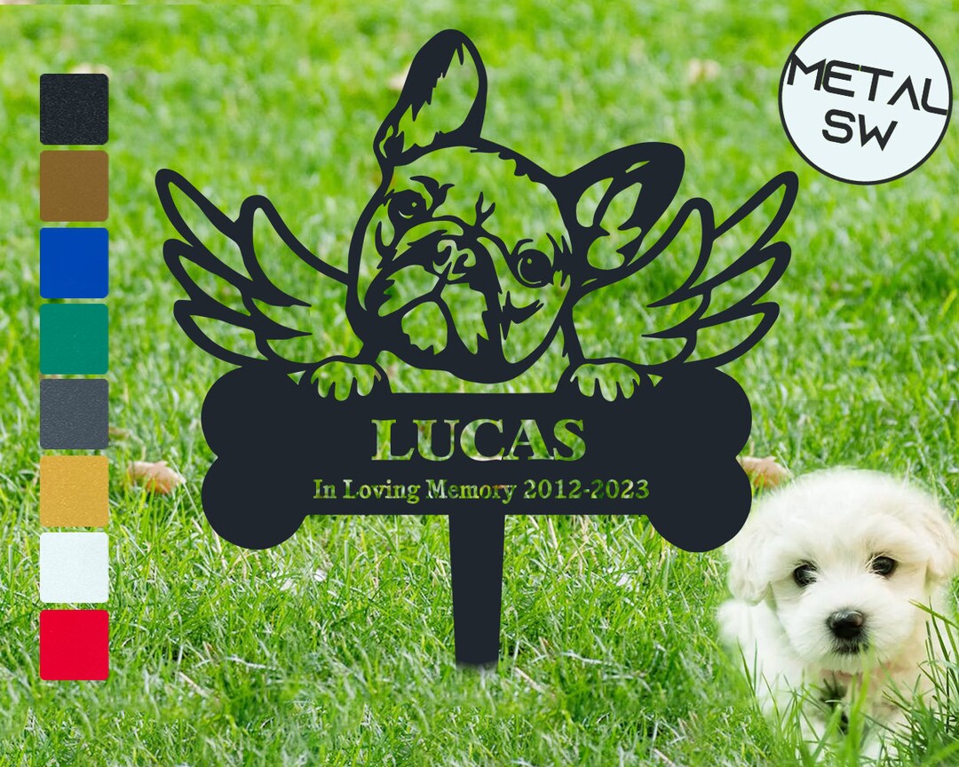 Personalized French Bulldog Metal Stake Memorial Plaque With Name ...