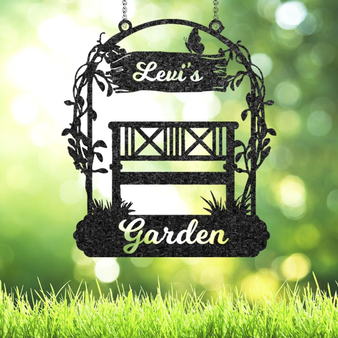 Custom Garden Metal Sign, Personalized Family Garden Wall Art, Garden ...