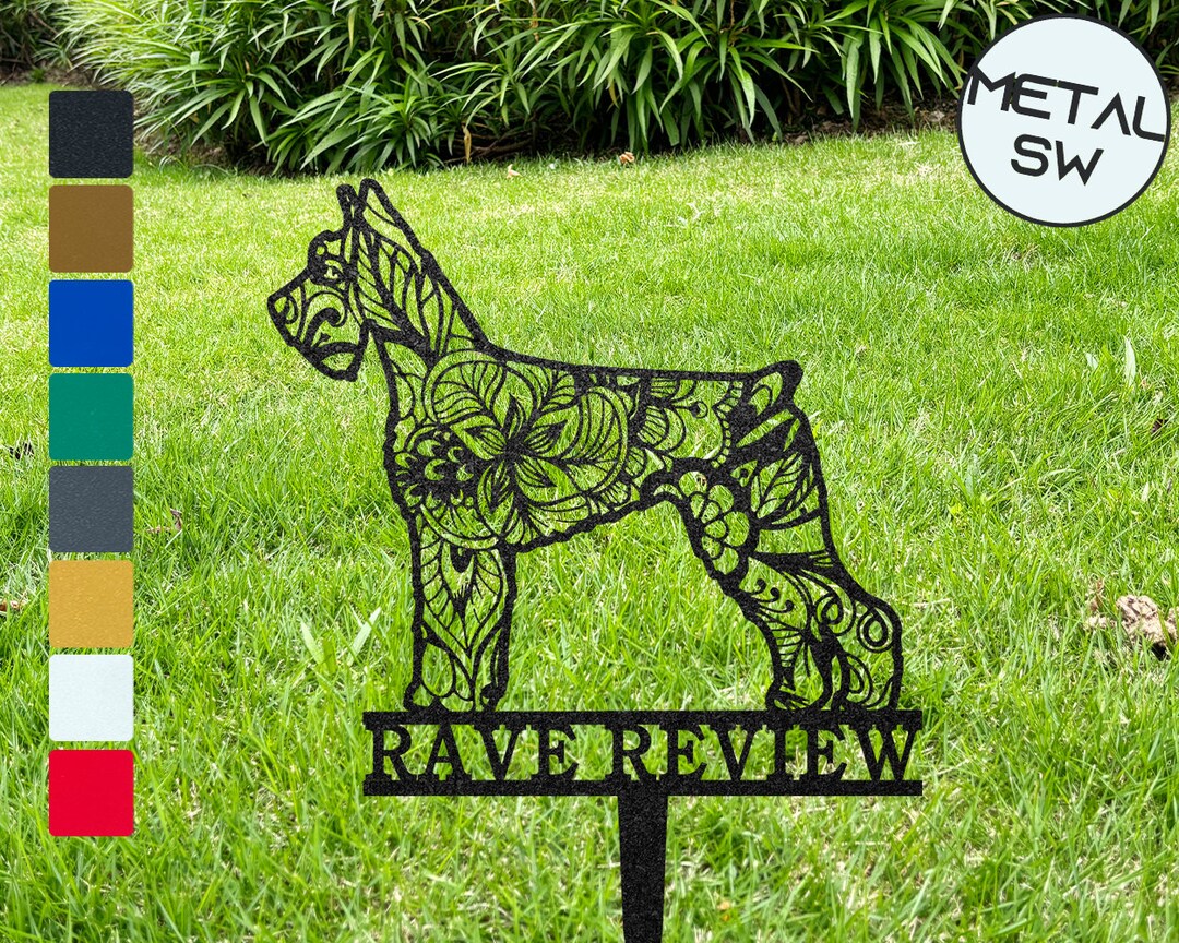 Metal Giant Schnauzer Mandala Garden Stake, Custom Giant Schnauzer ...