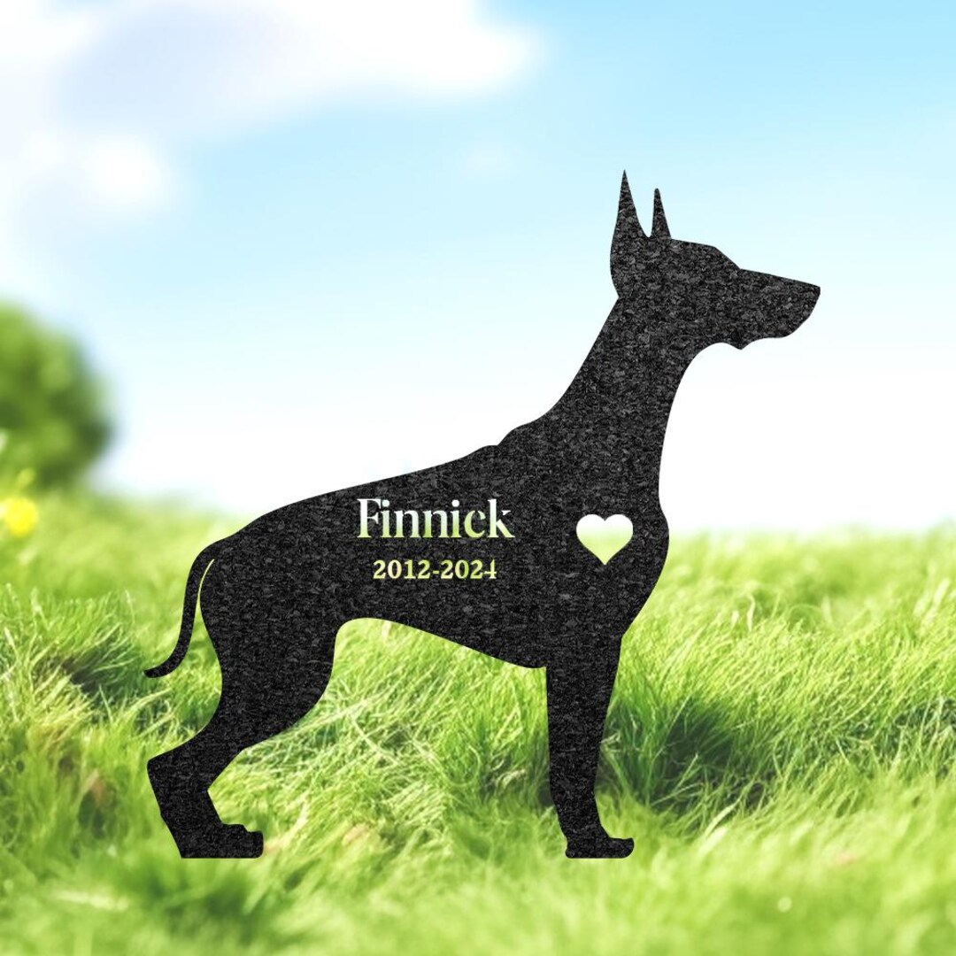 Custom Doberman Memorial Stake, Dog Name Sign, Pet Grave Marker for ...