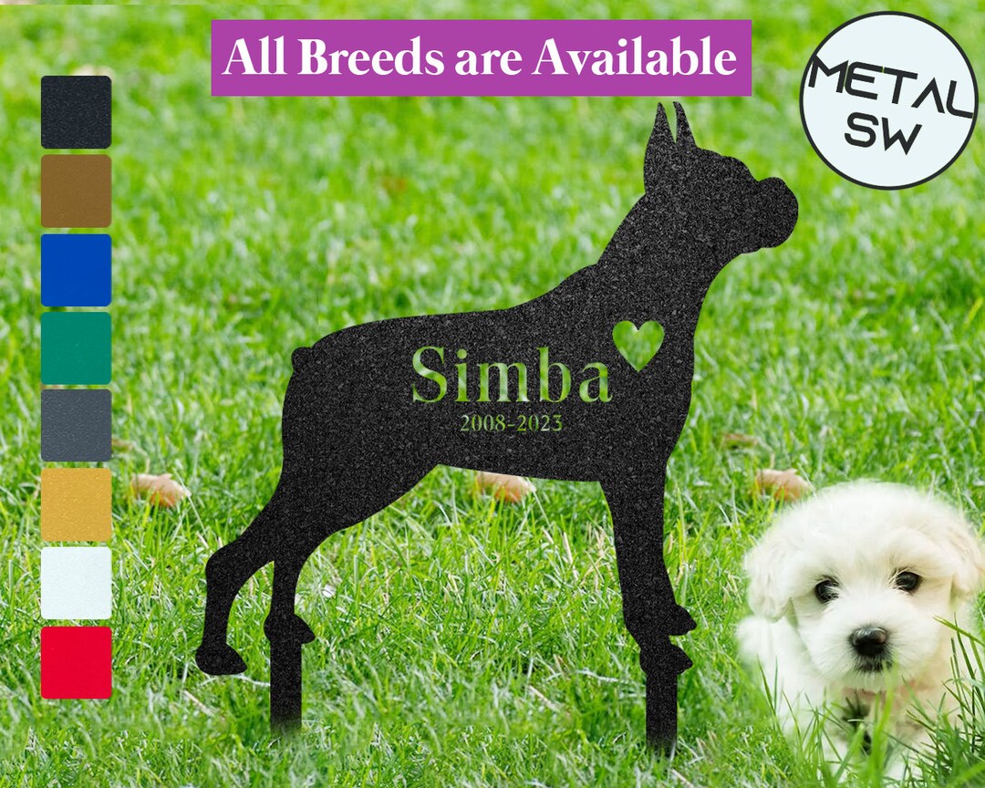 Metal Boxer Dog Sign Custom Boxer Memorial Gift Boxer Memorial Keepsake ...