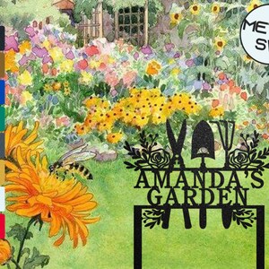 Garden Tools Sign Custom Garden Sign Personalized Garden Name Sign ...
