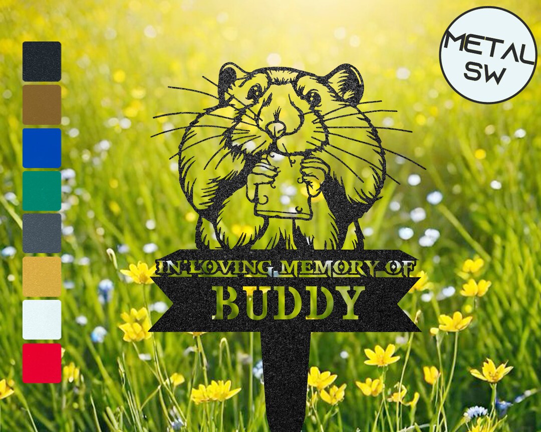 Custom Hamster Memorial Garden Stakes, Personalized Metal Hamster ...