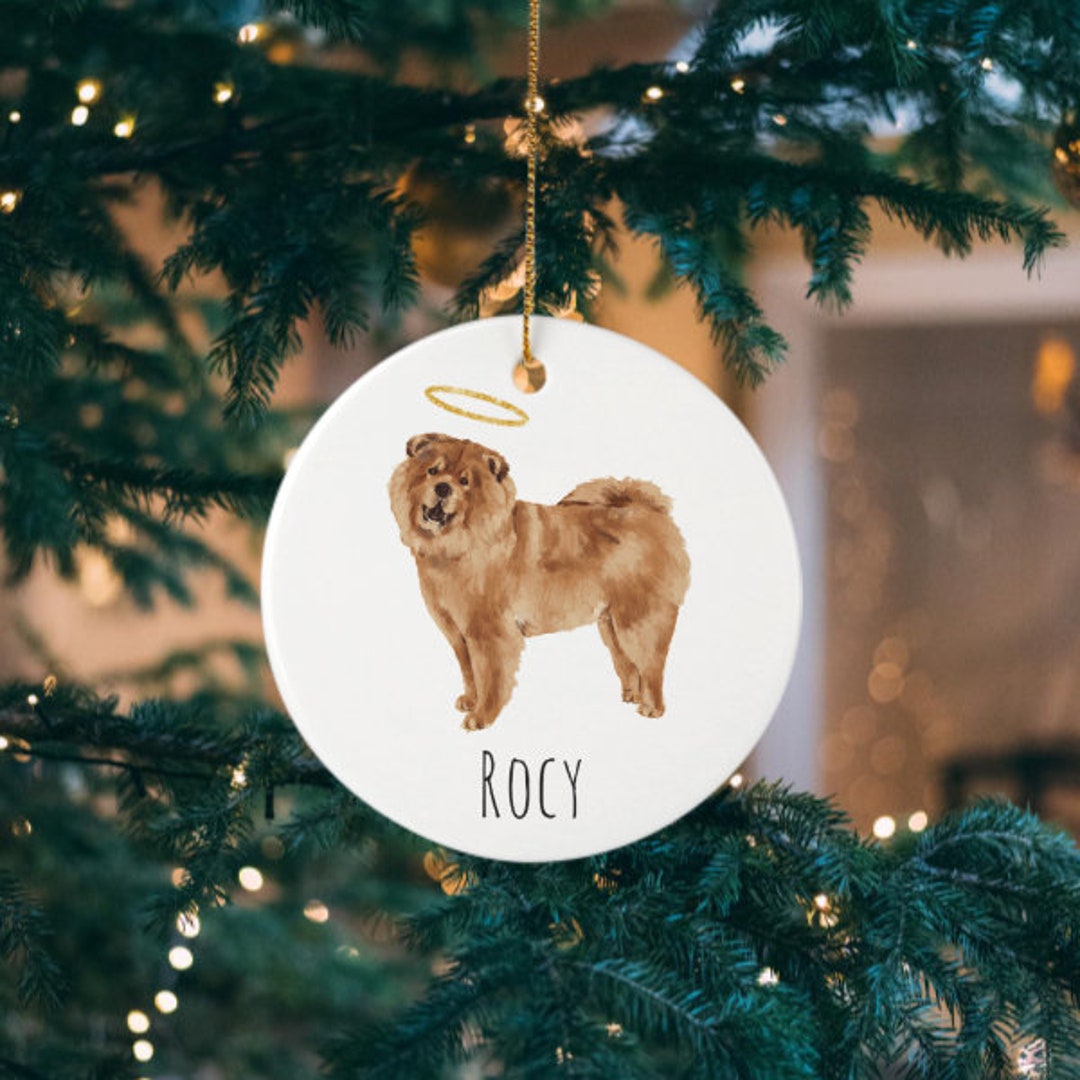 Personalized Pet Name Ornament Chow-chow Ornament Dog Angels Clear ...