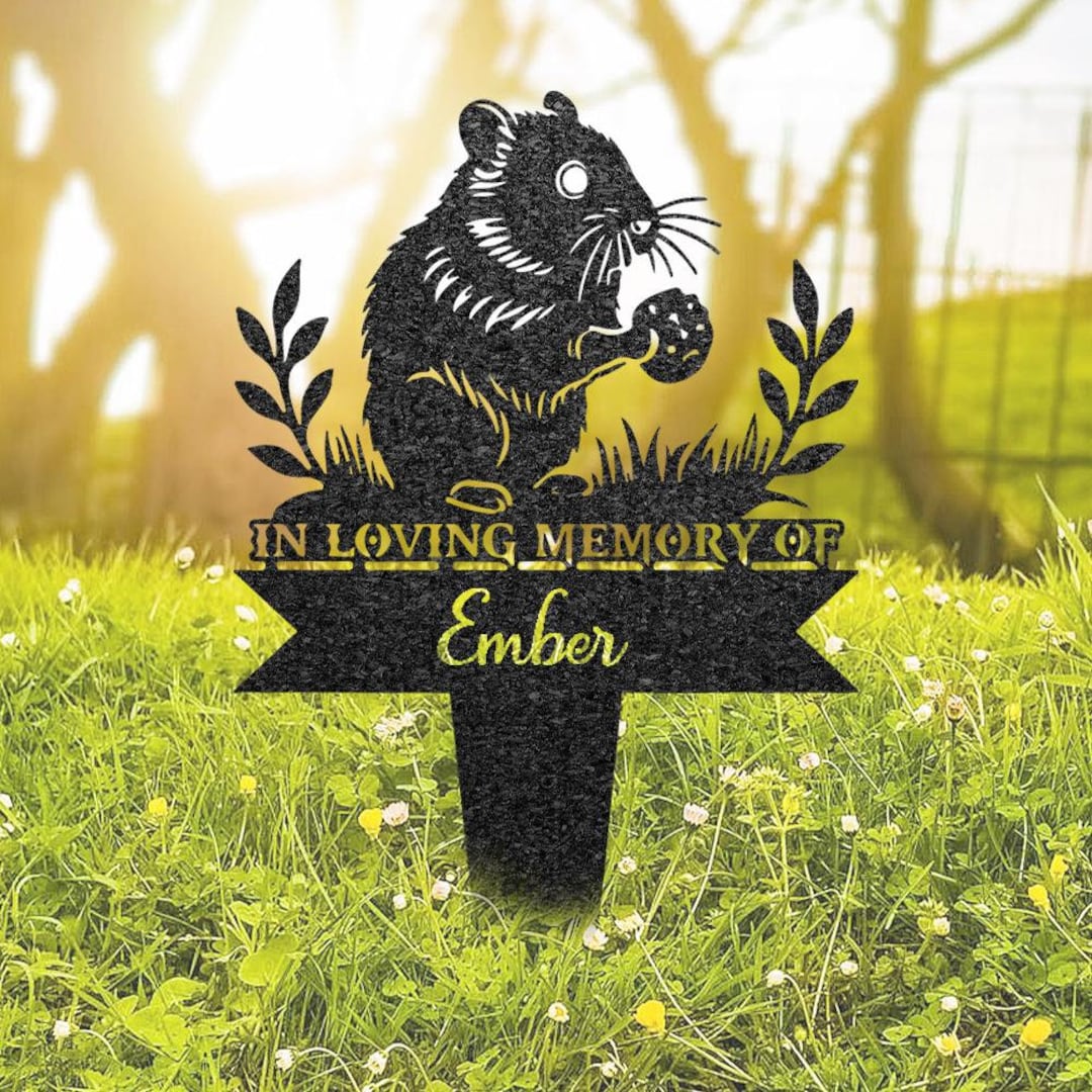 Custom Hamster Memorial Stake, Personalized Pet Burial Stake, Metal Pet ...