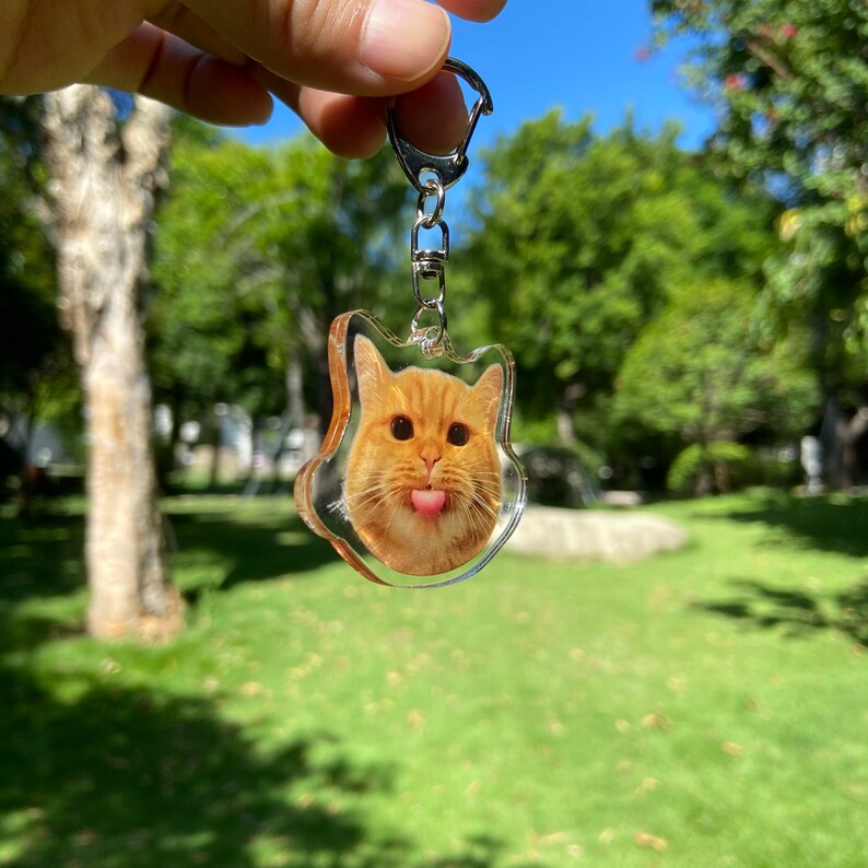 Custom Cat Keychain/keyring, Cat Portrait Keychain, Cat Loss Gift, Cat ...