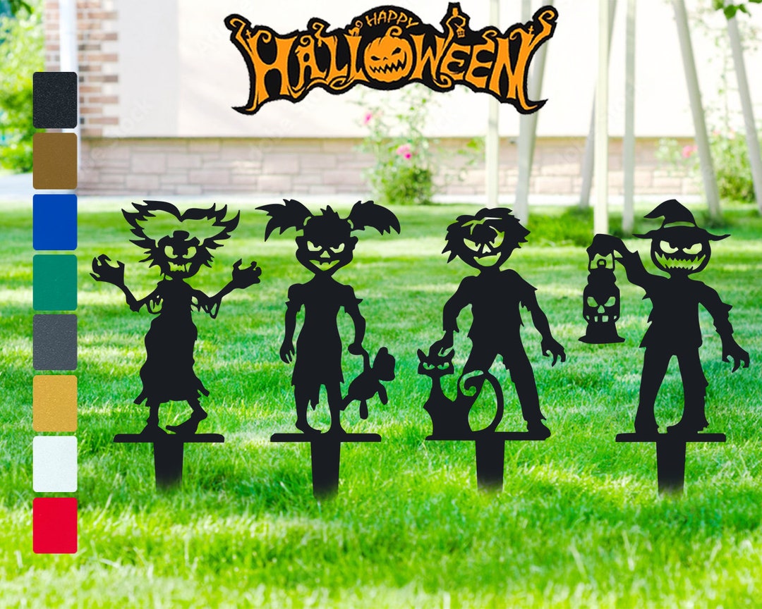 Zombie Kids Halloween Spooky Decor Halloween Metal Yard Stakes ...