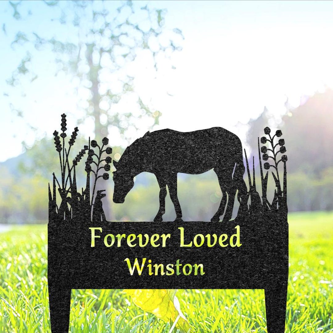 Custom Horse Memorial Grave Marker, Pet Plaque Burial Stake ...