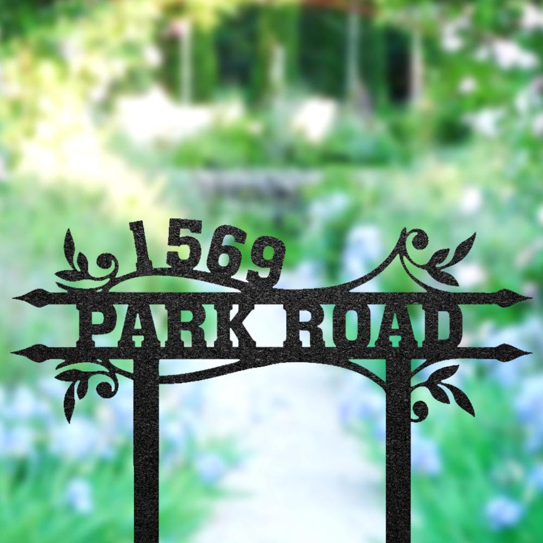 Custom Address Plaque, Personalized House Number Sign, Metal Road Stake ...