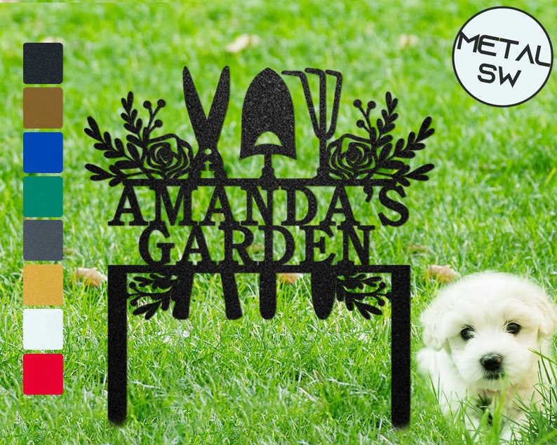 Garden Tools Sign Custom Garden Sign Personalized Garden Name Sign ...