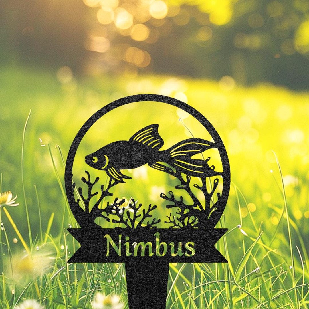 Custom Fish Memorial Grave Marker, Pet Plaque Burial Stake ...