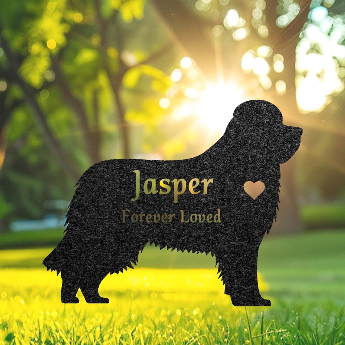 Custom Newfoundland Dog Memorial Sculpture, Newfoundland Silhouette ...