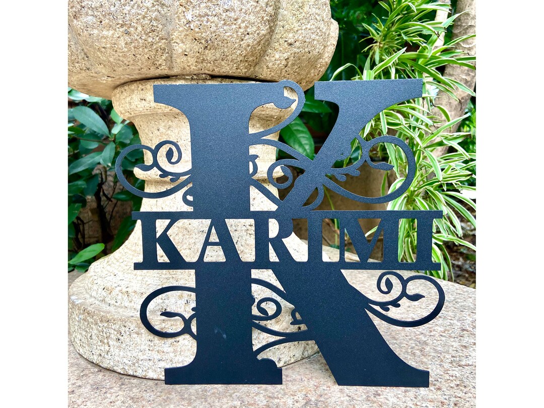 Personalized Family Name Metal Sign, Custom Letter Sign, Monogram Wall ...