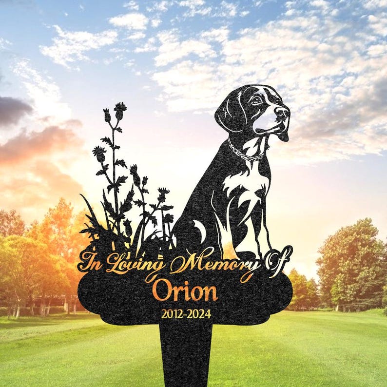 Personalized Beagle Dog Grave Marker, Custom Dog Memorial Metal Garden ...