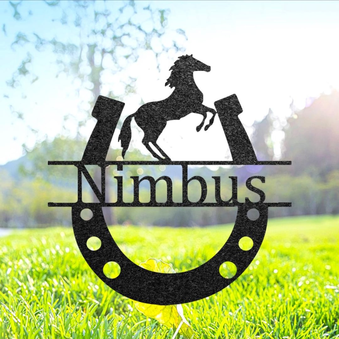 Custom Horse Ranch Wall Art, Personalized Metal Horse Monogram Sign ...