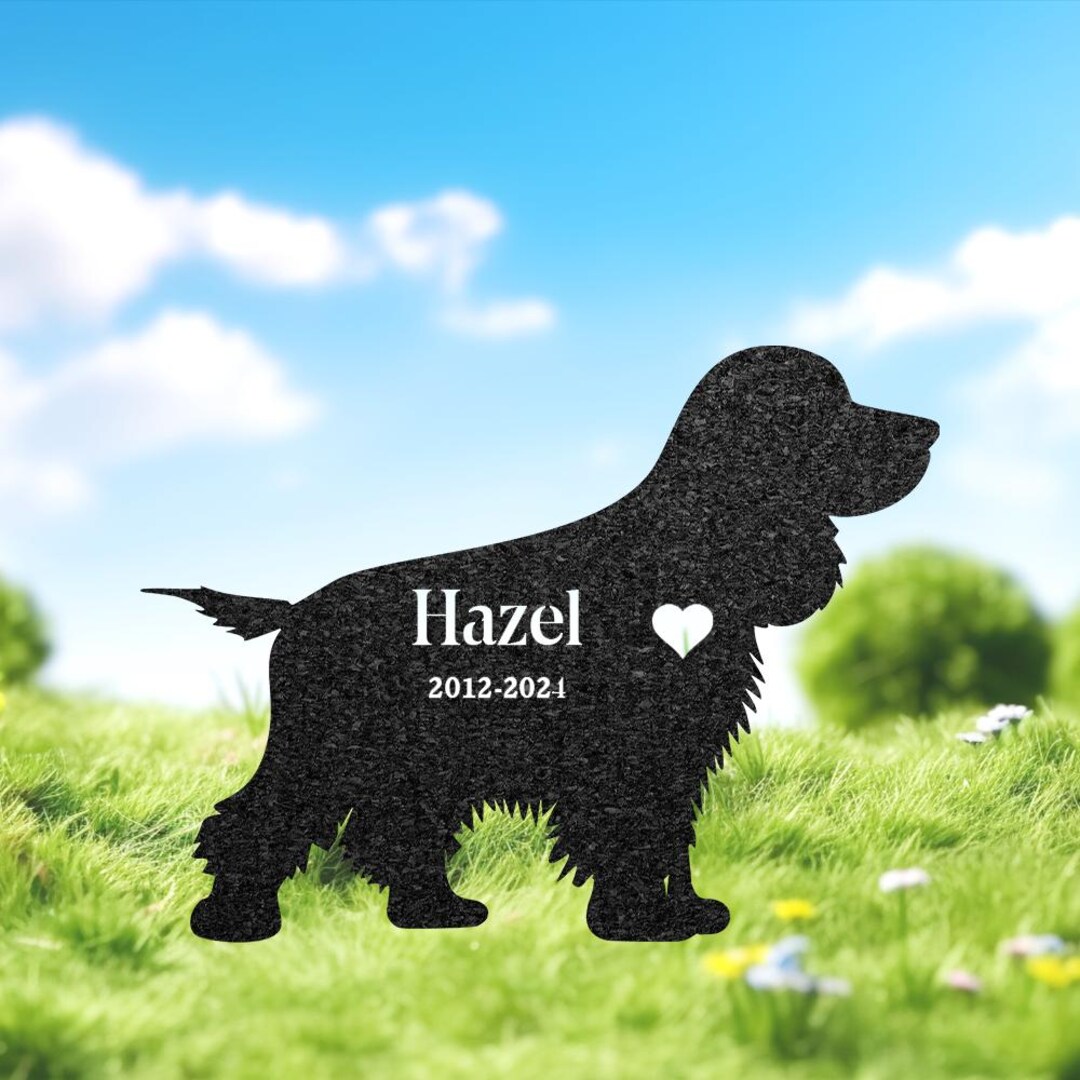Custom English Cocker Spaniel Memorial Stake, Dog Name Sign, Pet Grave ...