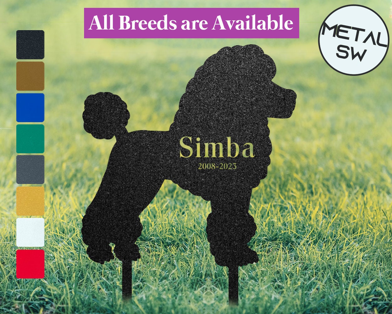 Metal Poodle Sign Custom Dog Memorial Plaque Poodle Memorial Gift Dog ...