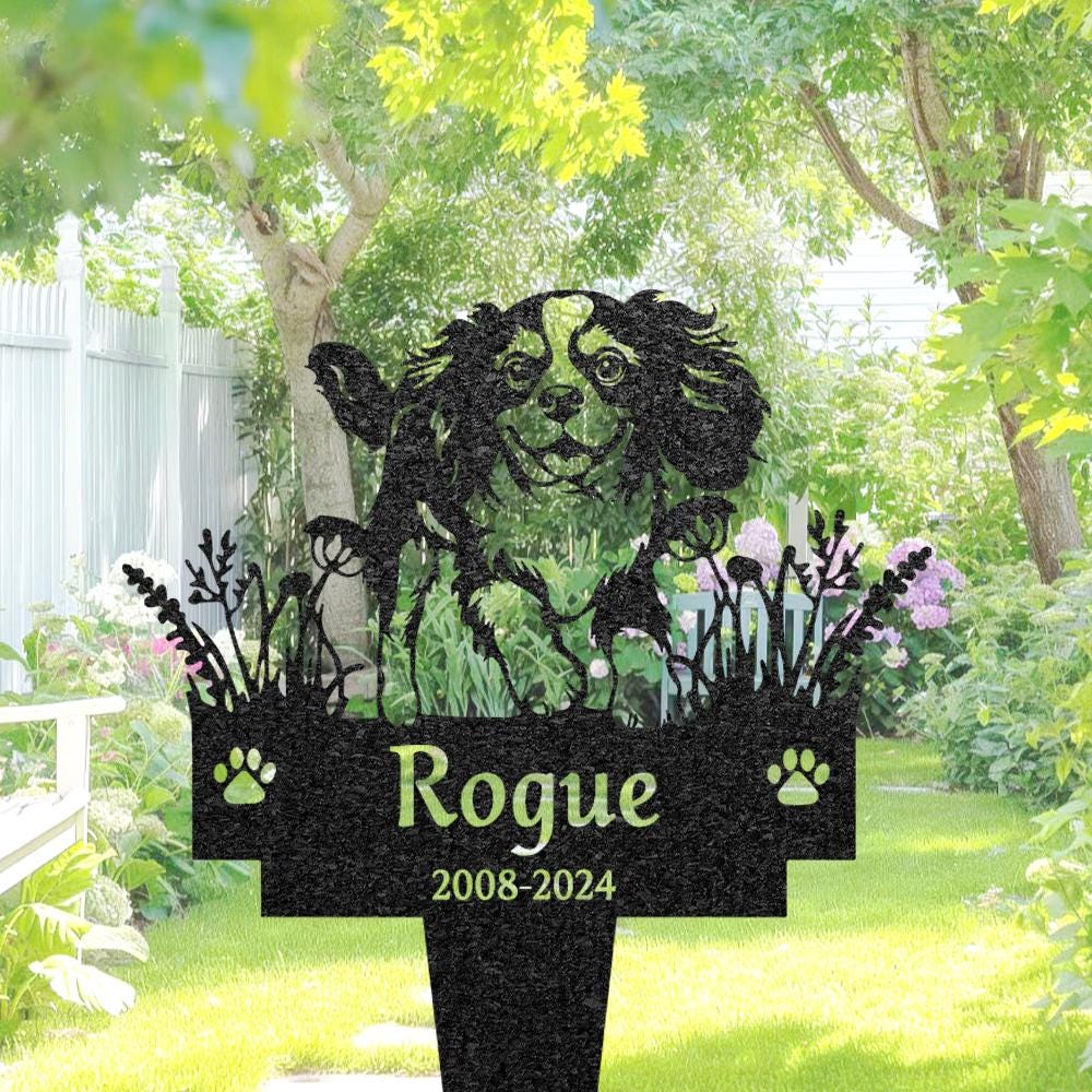 Custom Cavalier King Charles Spaniel Memorial Burial Stake, Metal Dog ...