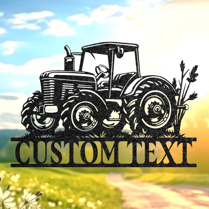 Custom Tractor Metal Wall Sign, Tractor Name Art, Tractor Metal Decor ...