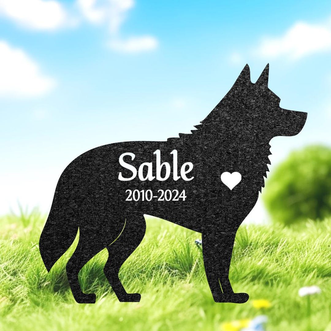 Custom Husky Dog Memorial Stake, Personalized Husky Metal Stake for Pet ...