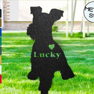 Metal Schnauzer Sign Garden Decor, Roadside Sign, Outdoor Dog Metal ...