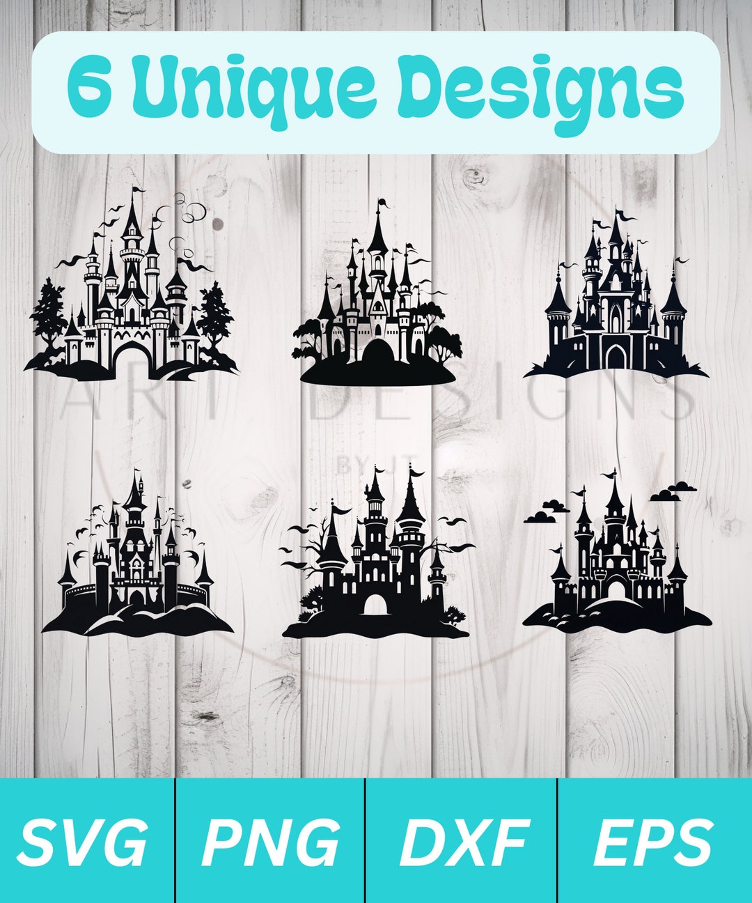 Castle SVG Clipart Bundle - Etsy